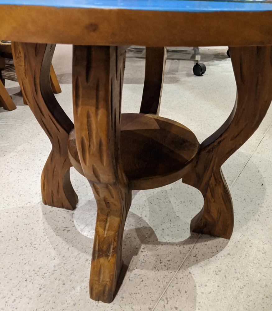 Hand carved African animals children's table