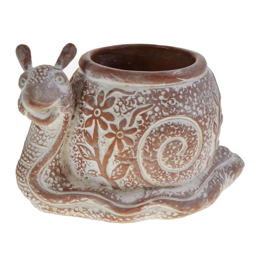 Terracotta planter snail 16x10x11cm