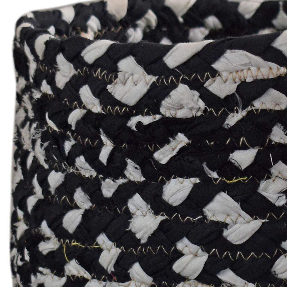 Basket plaited recycled textiles black and white 20x20cm (8x8 inches)